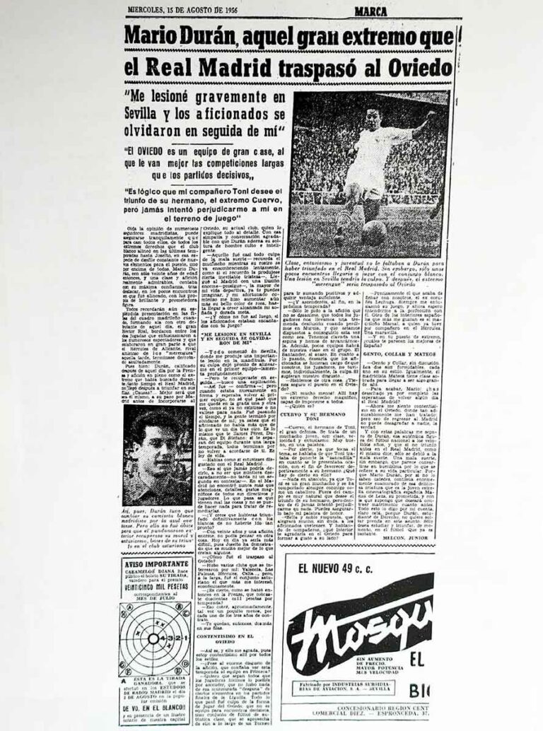 Entrevista con Mario Durán, Decano de los futbolistas del Madrid - La ...